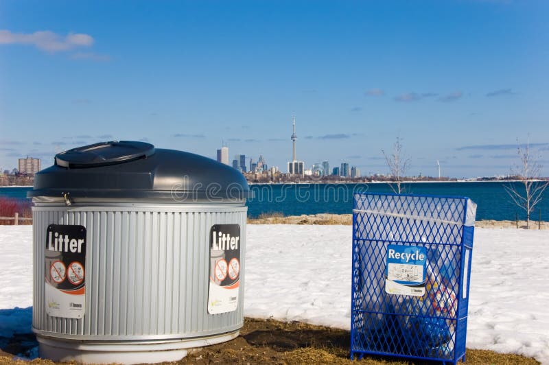 Garbage and Recycling Bins stock photo. Image of ontario - 4991646
