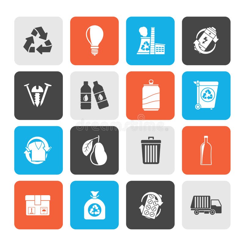 Garbage and rubbish icons stock vector. Illustration of hygienic - 36903059