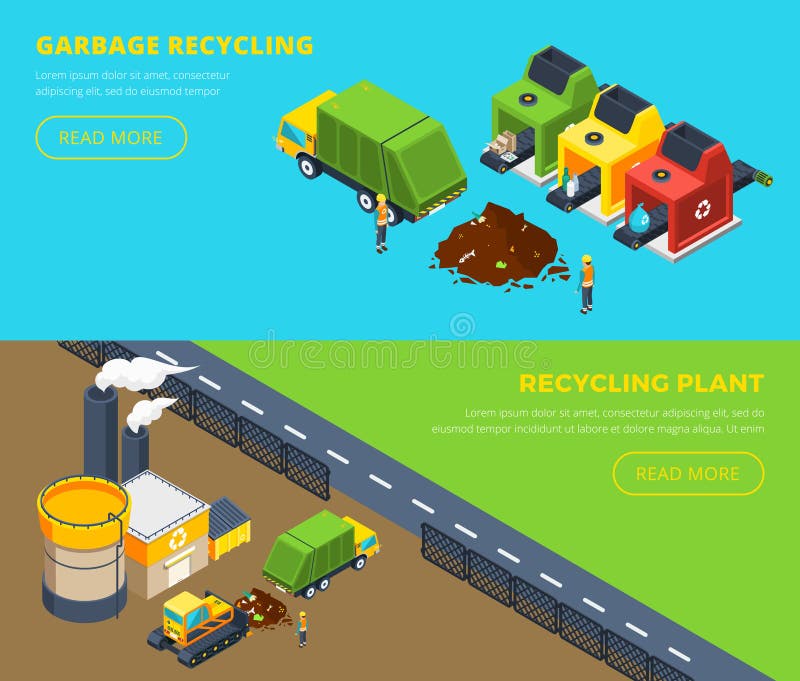 Garbage Recycling Infographic Set Stock Vector - Illustration of ...