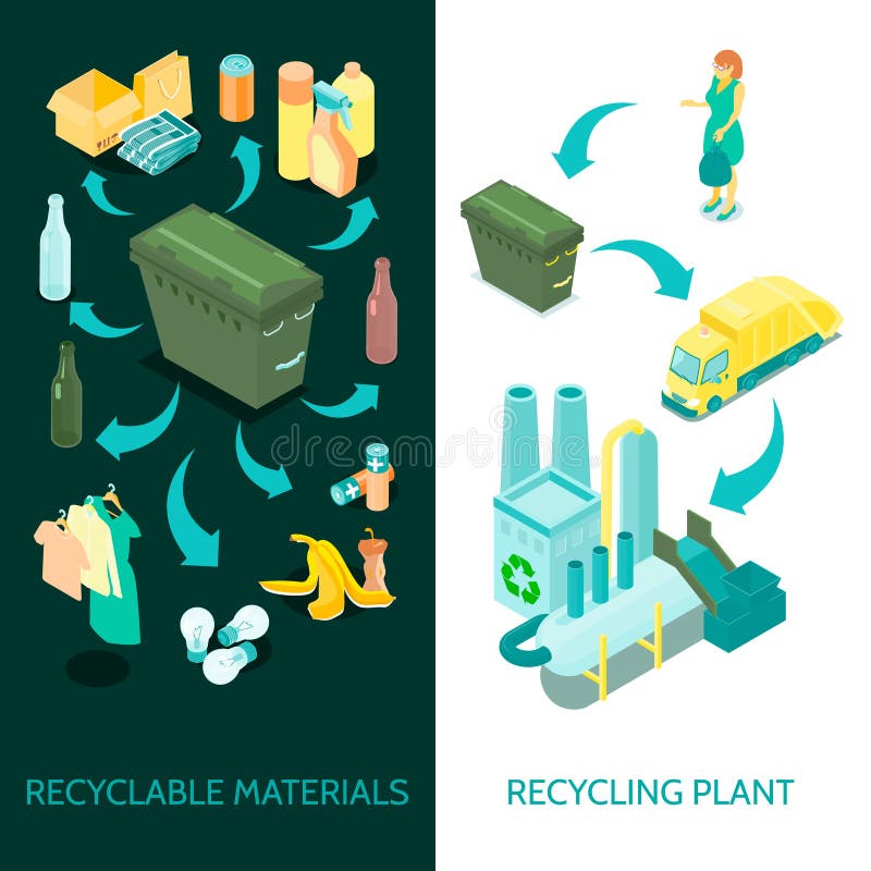 Garbage Recycling Vertical Banners Stock Illustrations – 20 Garbage ...