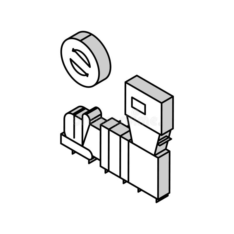 Garbage Recycling Machine Isometric Icon Vector Illustration Stock