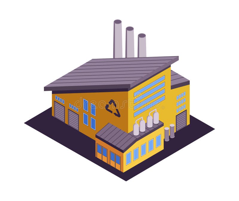 Garbage Recycling Plant Composition Stock Vector - Illustration of ...