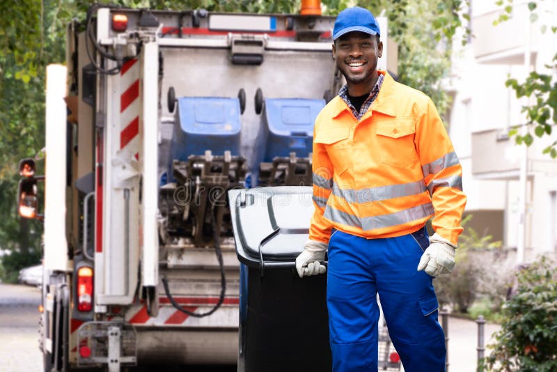 Garbage Removal Man Doing Trash Stock Image - Image of removal ...