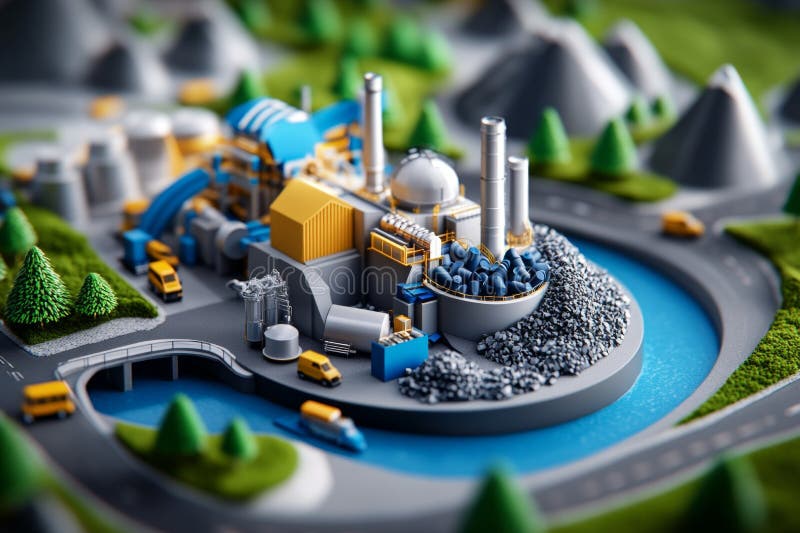 Garbage and Renewable Resources are Featured in a Detailed Illustration ...