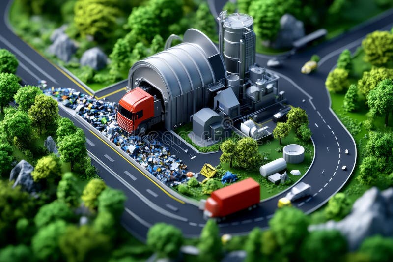 Garbage and Renewable Resources are Featured in a Detailed Illustration ...