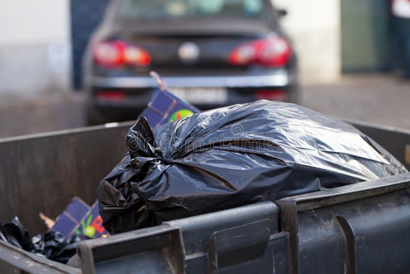 Garbage on a Residential Area Stock Photo - Image of plastic ...