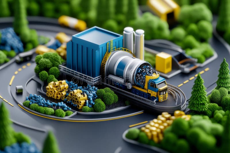 Garbage and Resource Management are Depicted in a Detailed Illustration ...