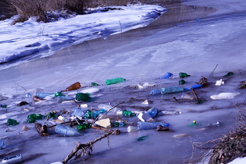 Garbage in the river stock photo. Image of litter, water - 50222354