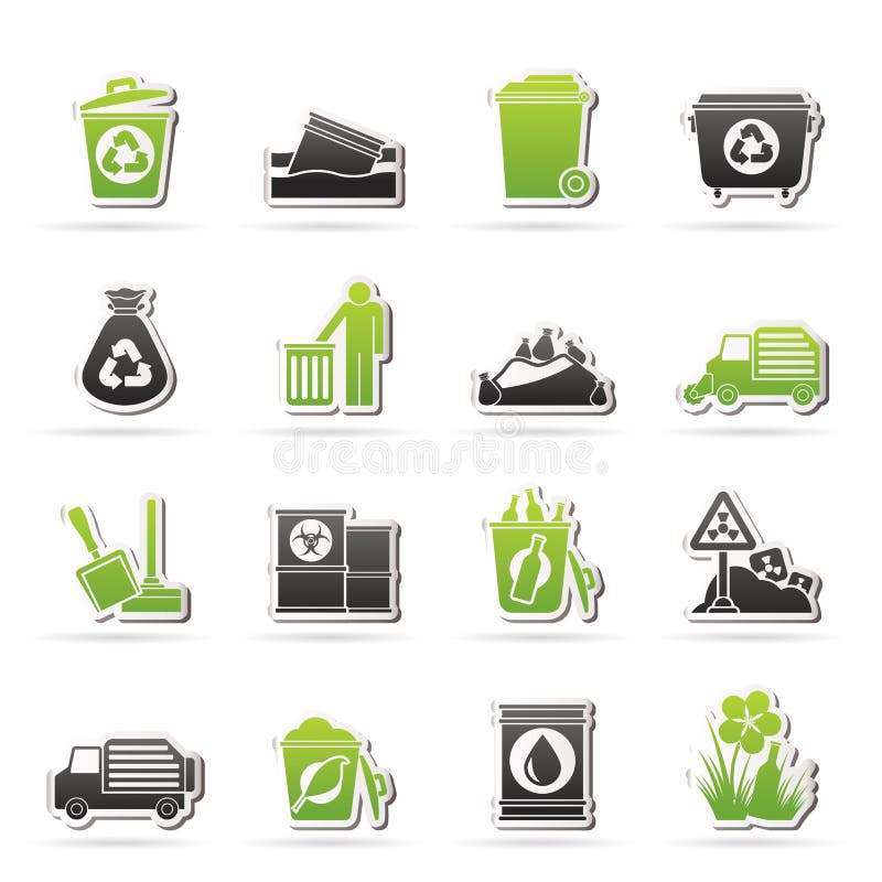 Garbage and rubbish icons stock vector. Illustration of hygienic - 36903059
