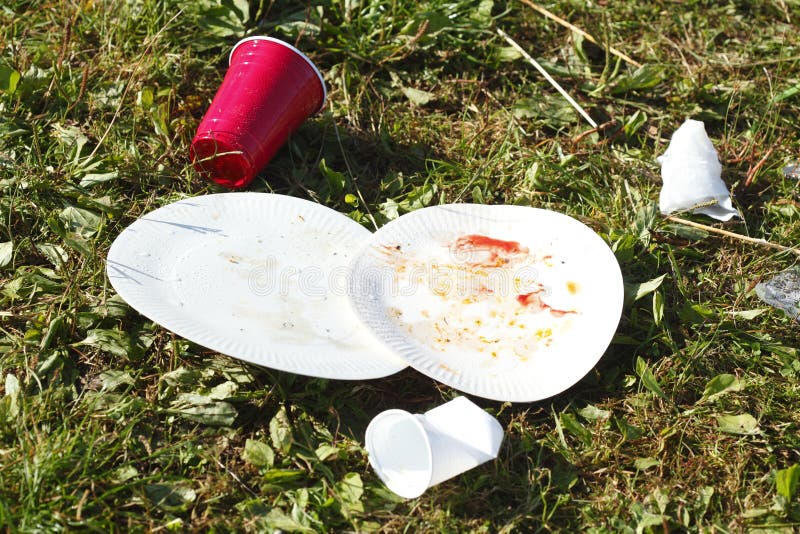 Garbage, Rubbish after the Party Stock Image - Image of food, pollution ...