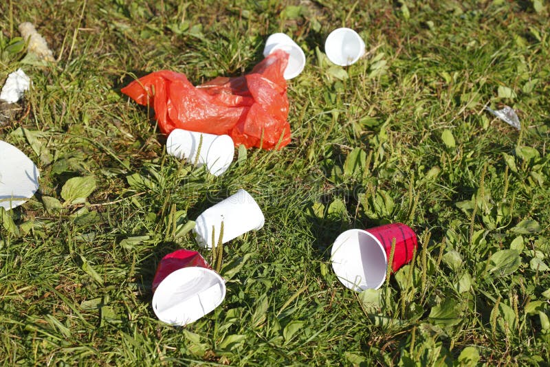 Garbage, Rubbish after the Party Stock Photo - Image of bremen ...