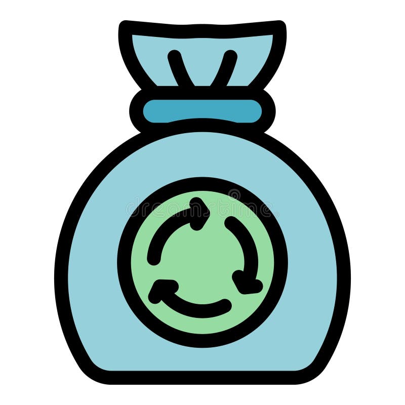 Garbage Sack Icon Vector Flat Stock Vector - Illustration of mechanical ...