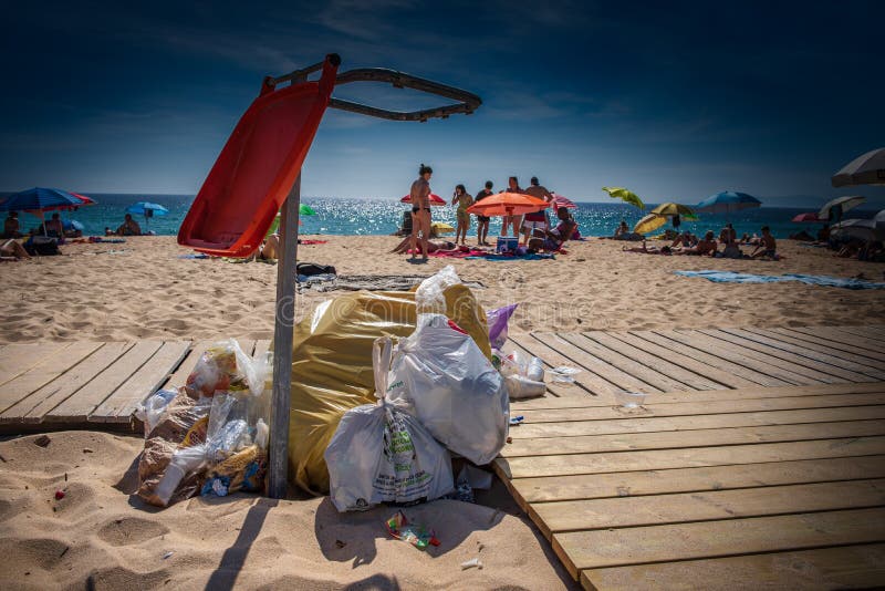 Garbage in the Sand of a Beach Editorial Stock Photo - Image of ...