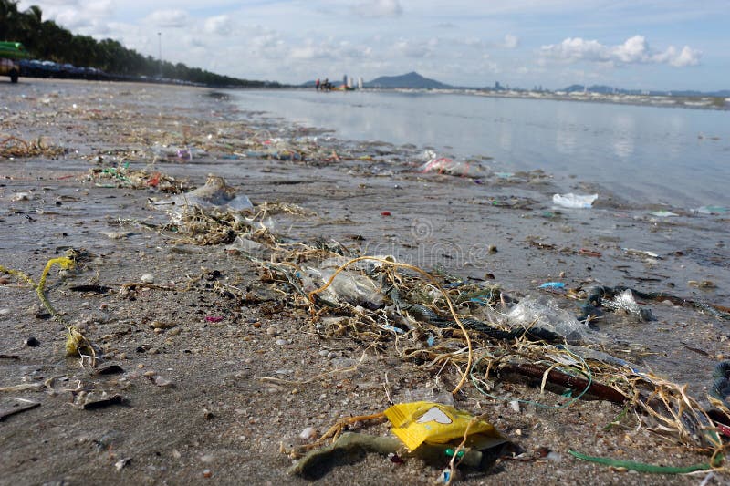 Garbage from the sea stock image. Image of junk, foam - 272552211