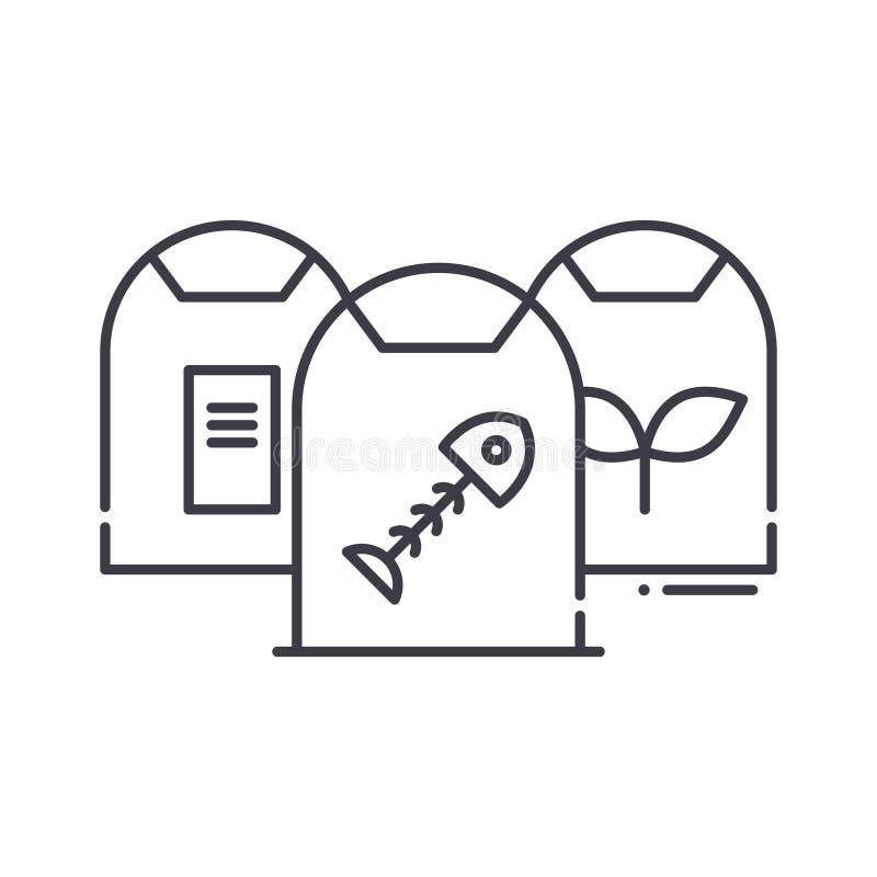 Garbage Segregation Icon, Linear Isolated Illustration, Thin Line ...