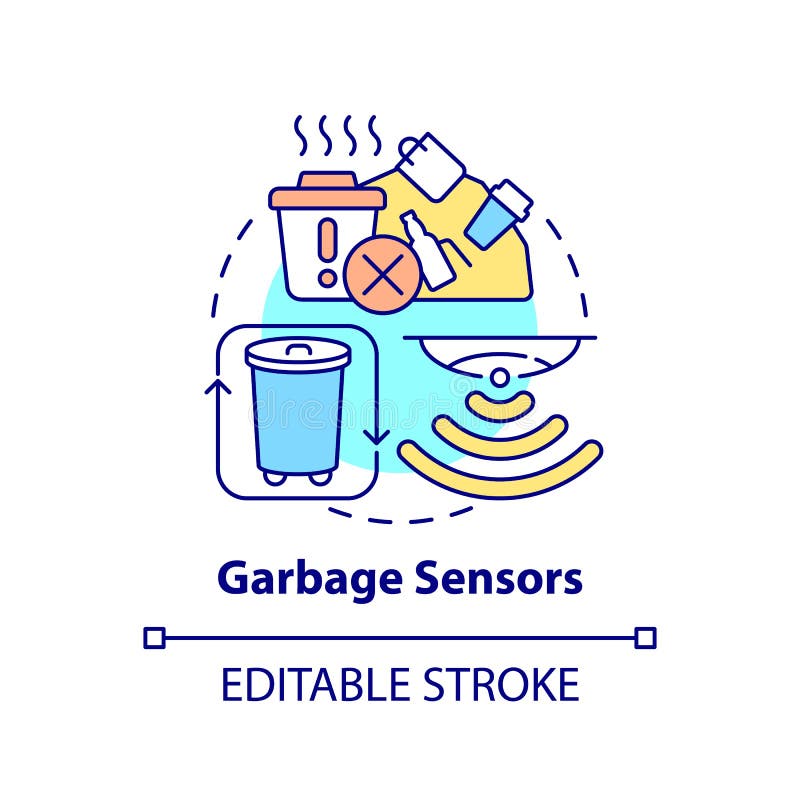 Garbage Sensors Concept Icon Stock Vector - Illustration of ecology ...