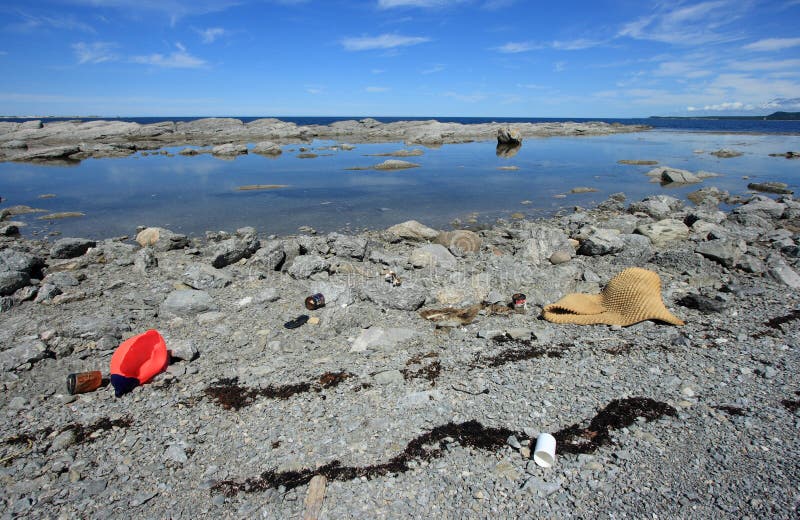 Garbage on the Shoreline stock photo. Image of pollution - 21383724