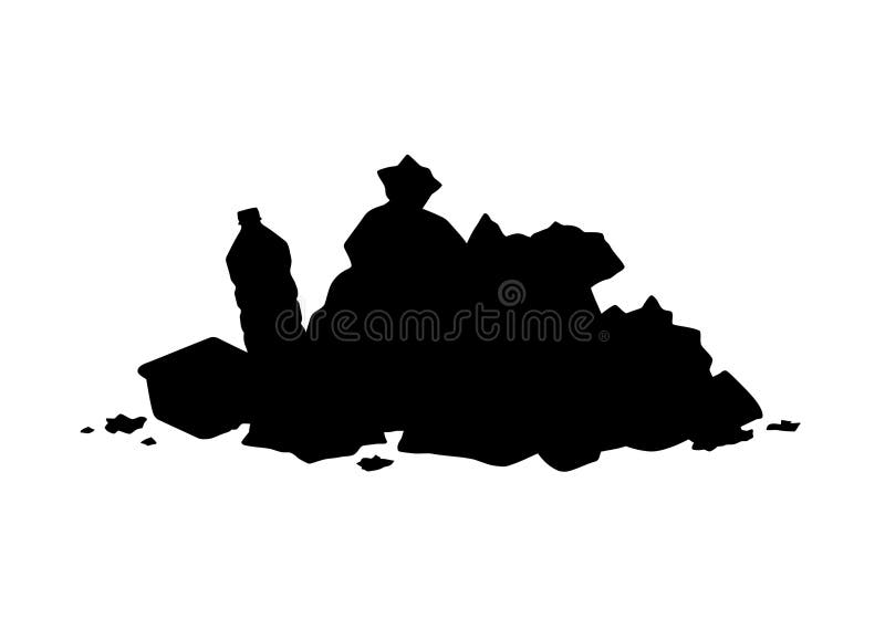 Garbage silhouette stock vector. Illustration of black - 381896213