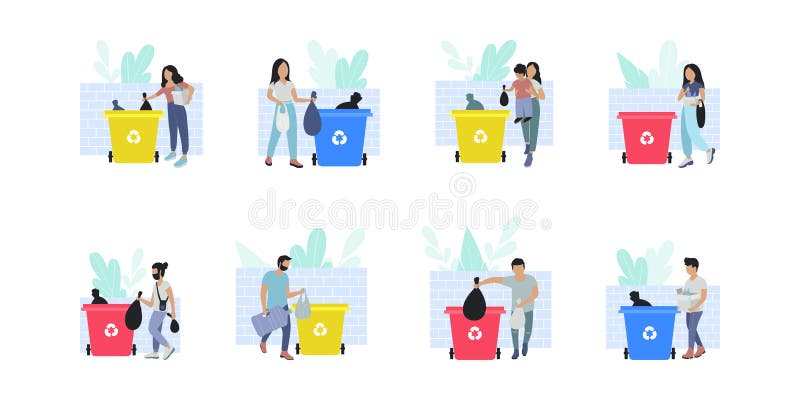 Garbage sorting stock vector. Illustration of rubbish - 191888508