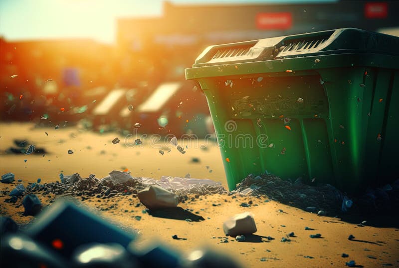 Garbage Sorting and Ecological Problems Concept. Colorful Trash Bin and ...