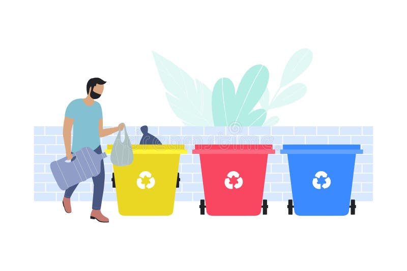 Garbage sorting stock vector. Illustration of rubbish - 191888508