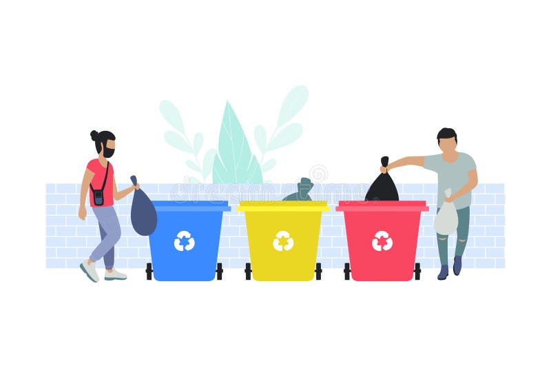 Garbage sorting stock vector. Illustration of vector - 191550857 Garbage sorting stock vector. Illustration of vector - 191550857