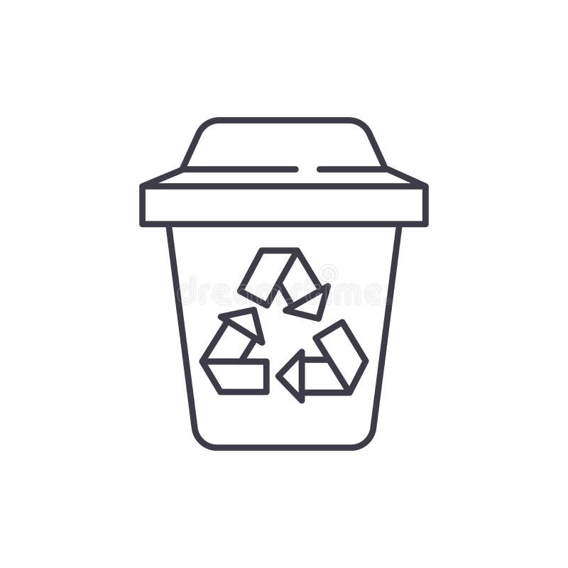 Garbage Sorting Line Icon Concept. Garbage Sorting Vector Linear ...