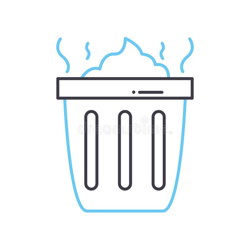 Garbage Stink Line Icon, Outline Symbol, Vector Illustration, Concept ... Garbage Stink Line Icon, Outline Symbol, Vector Illustration, Concept ...