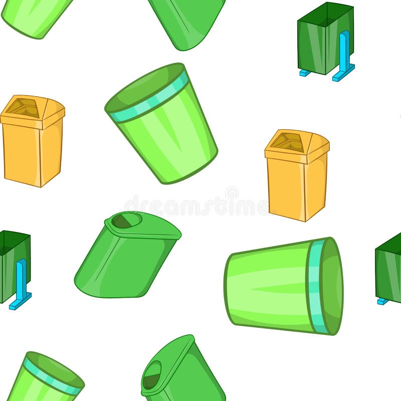 Garbage Storage Pattern, Cartoon Style Stock Vector - Illustration of ...