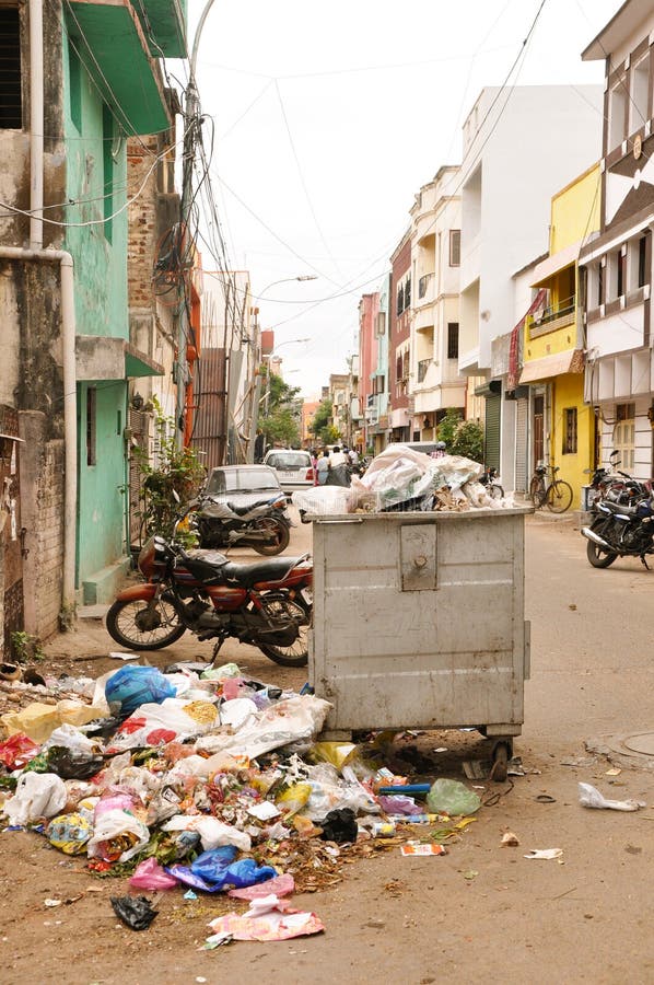 Garbage on the street stock photo. Image of streets - 183893832
