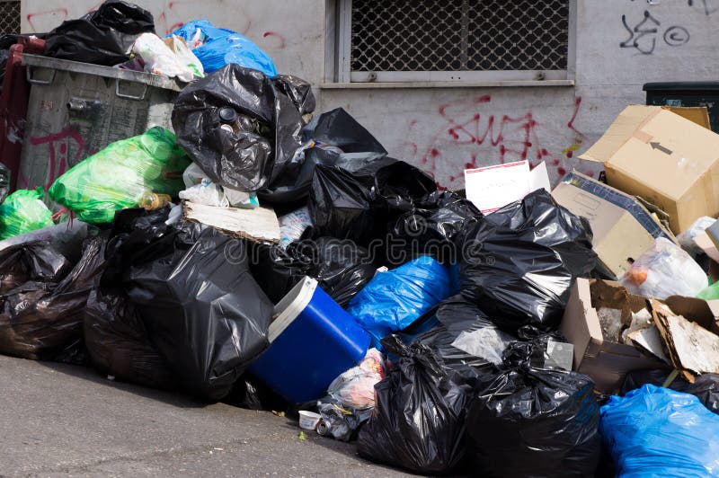 Garbage in the streets stock image. Image of streets - 68990175