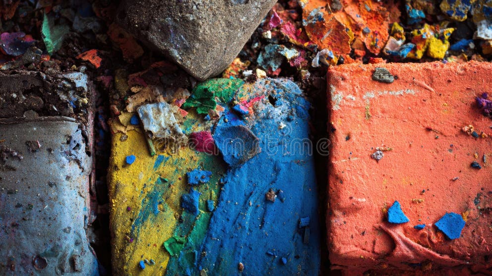 Stylized Abstract Patterns of Garbage Textures Showcasing Colorful ...