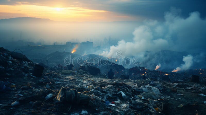 Garbage with Toxic Waste Pollution Stock Photo - Image of explosion ...