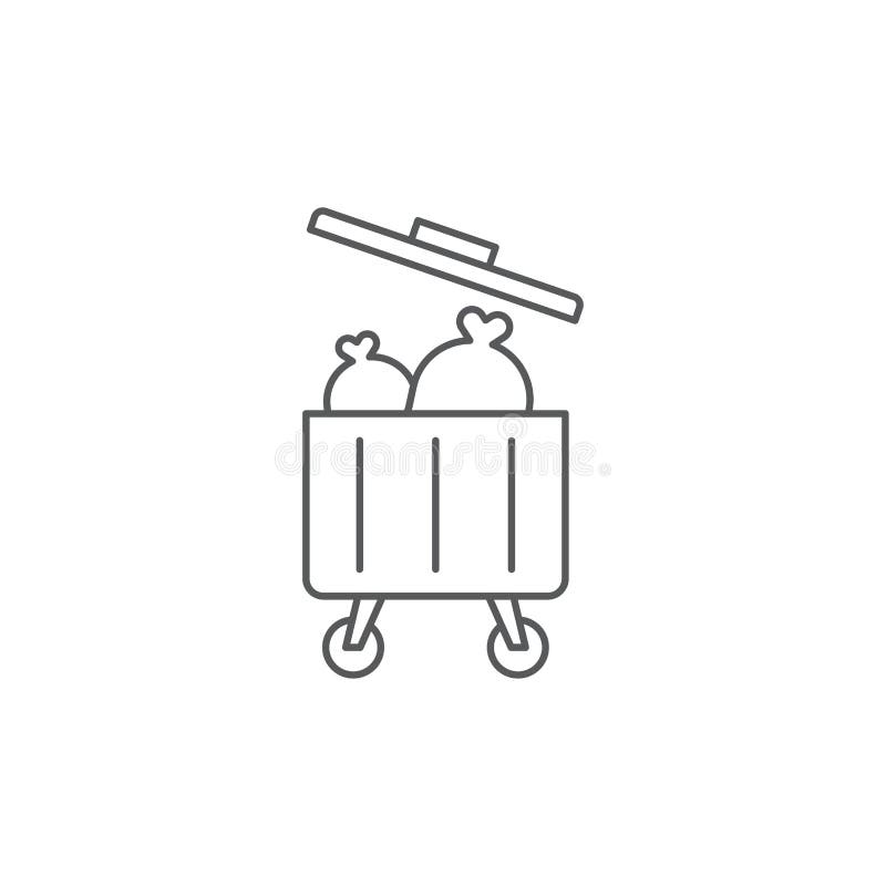 Garbage Trash Bin and Bag Vector Icon Symbol Isolated on White ...