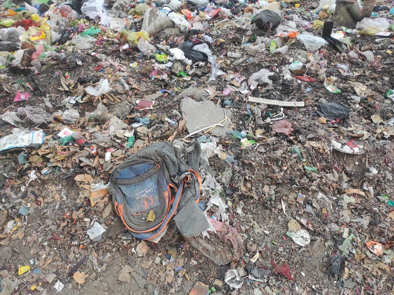 Waste of Garbage.Garbage Pollution in India.Pile of Domestic Garbage in ...