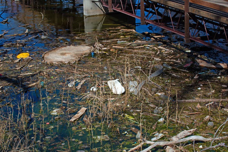 Garbage and Trash in the Water Stock Image - Image of lakes, shore ...