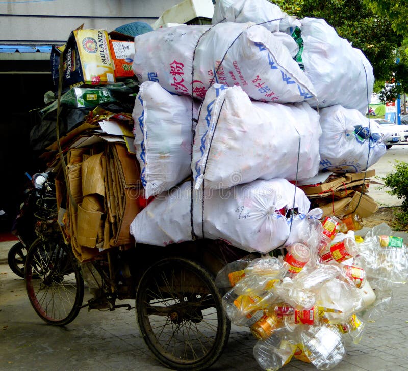 A Garbage Tricycle editorial stock image. Image of gray - 56624929