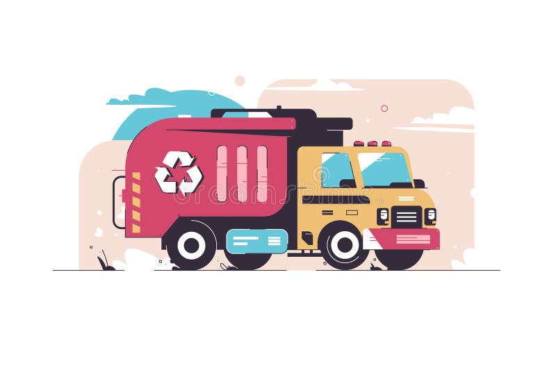 City Garbage Truck. Waste Collection, Transportation. Sanitary Loader ...