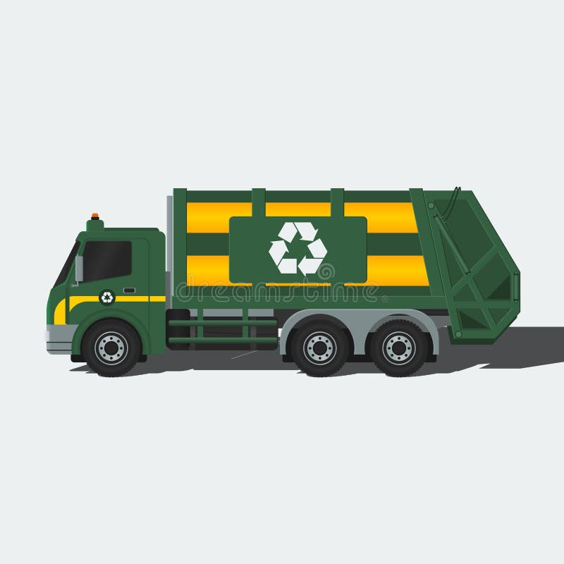 Detailed Garbage Truck Vector Illustration Stock Vector - Illustration ...