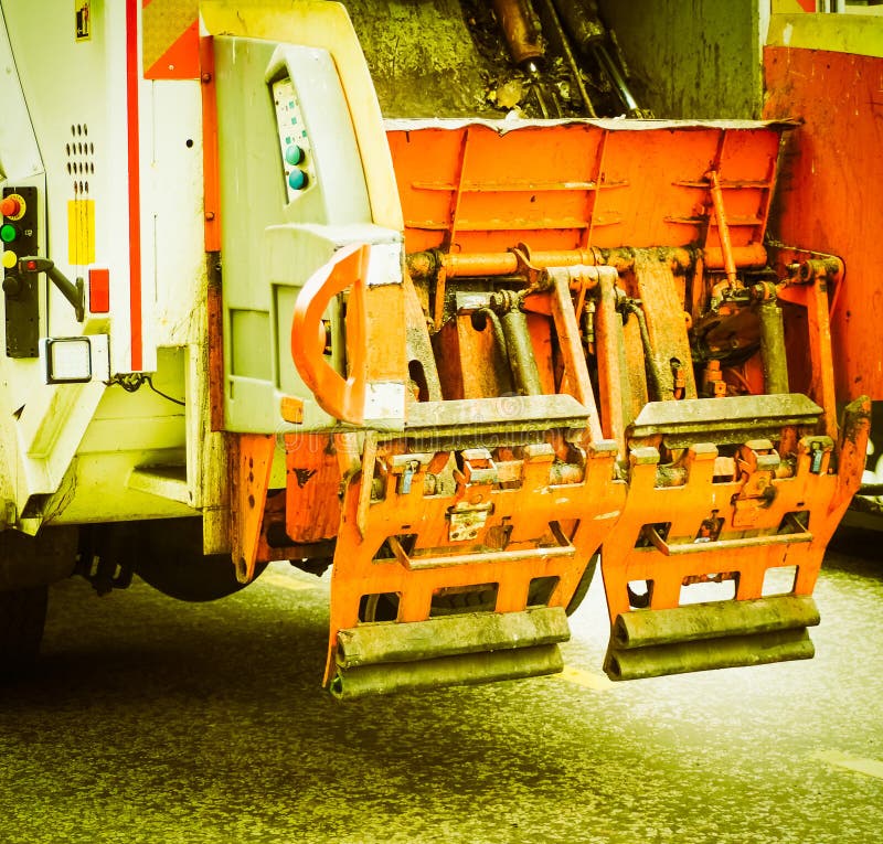 Garbage Truck for Litter Collection Vintage Retro Stock Photo - Image ...