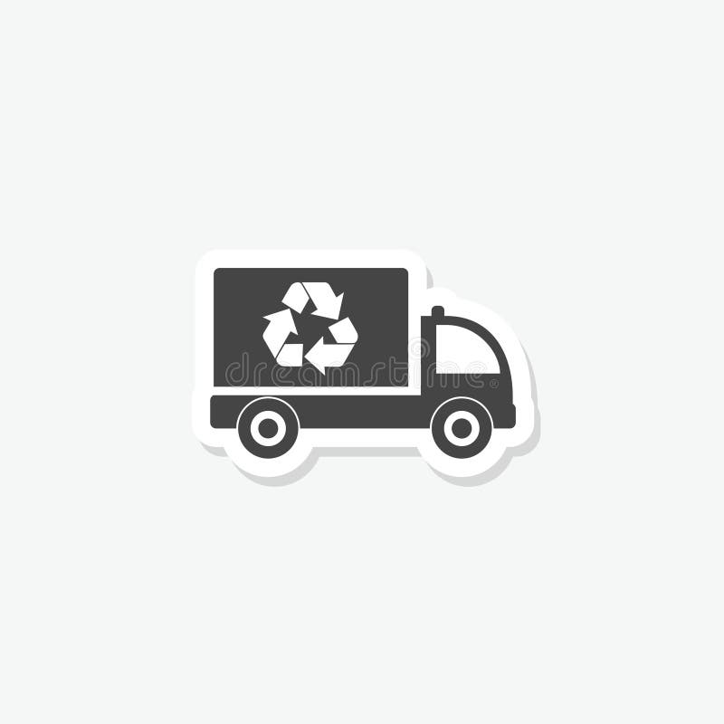 Garbage Truck with Recycle Symbol Sticker Icon Stock Vector ... Garbage Truck with Recycle Symbol Sticker Icon Stock Vector ...