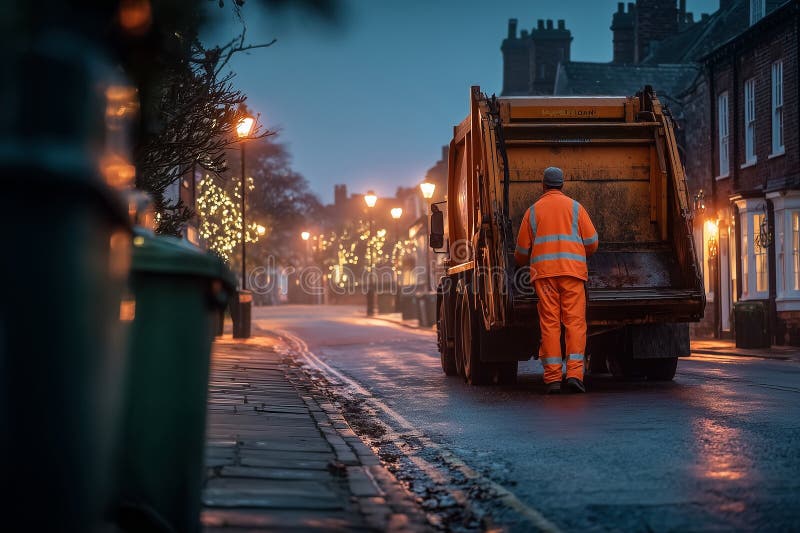 Garbage Truck Worker Collecting Waste Ai Photo Stock Illustration ...