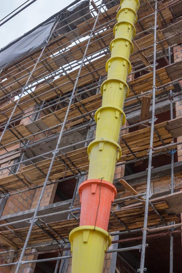 Garbage Tube To Dump Debris Stock Photo - Image of exterior ...