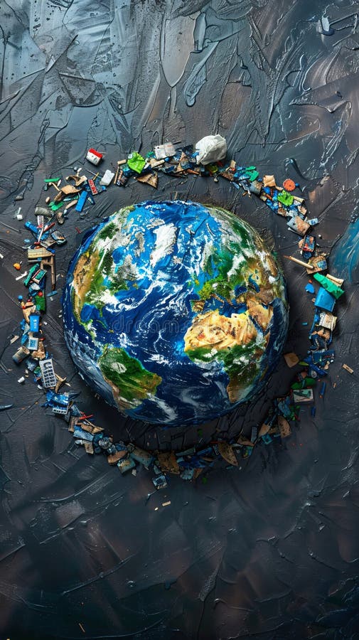 Garbage Used To Shape the Earth Stock Image - Image of save, protection ...