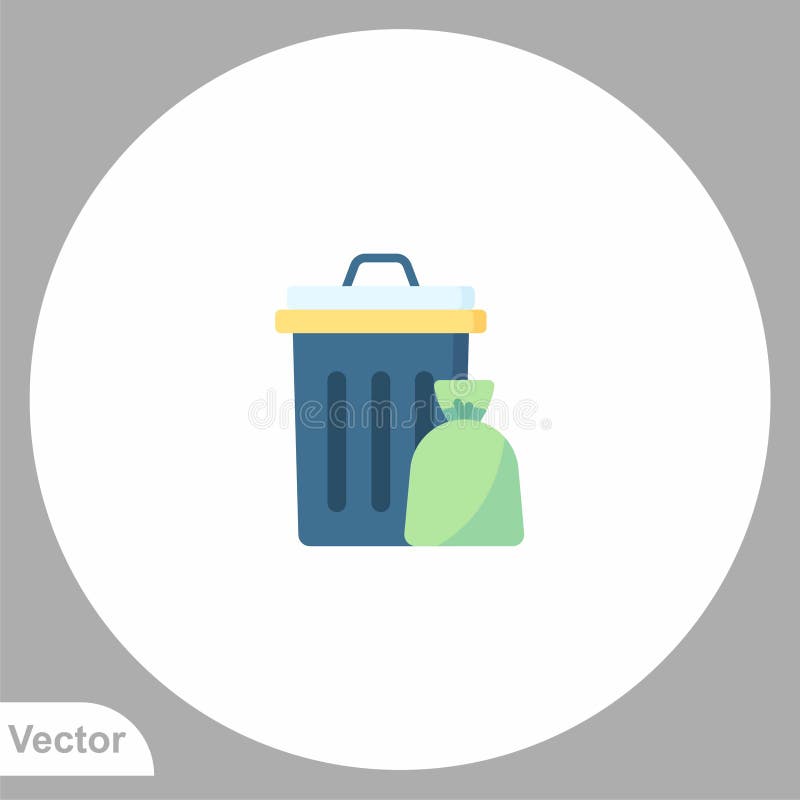 Garbage Vector Icon Sign Symbol Stock Vector - Illustration of organic ...
