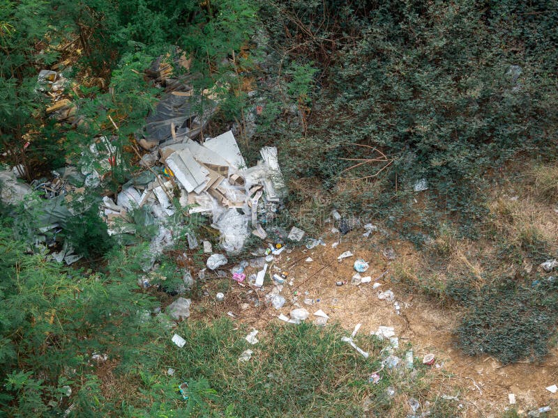 The Garbage that Was Dumped in the Roadside Park, Plastic Waste ...