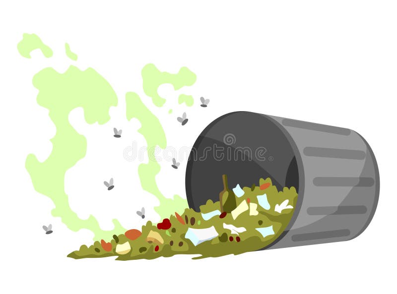 Garbage or Waste Icon. Metal Garbage Container with Unsorted Trash ...