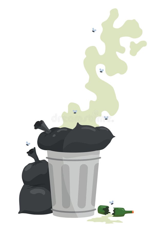 Garbage or Waste Icon. Plastic Garbage Container with Unsorted Trash ...