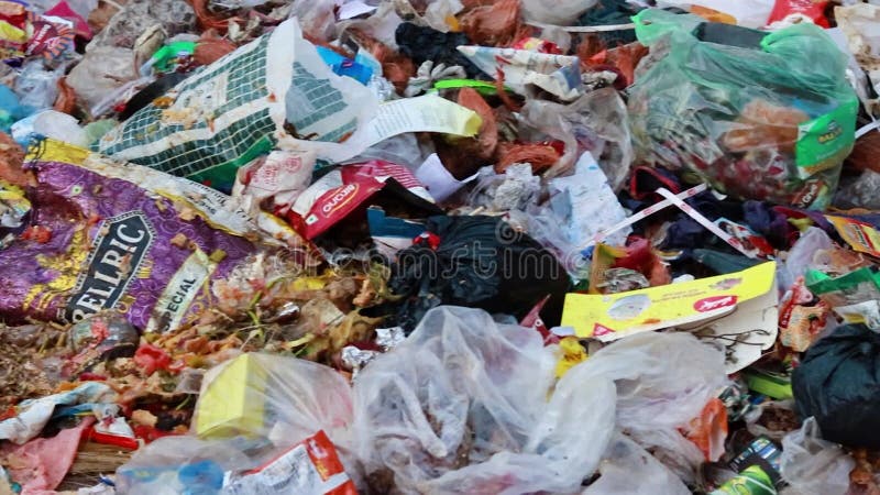 Garbage Waste Items and Plastic Begs Liter in Open at Day from ...