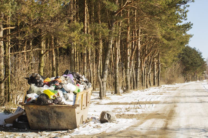 Garbage Waste in Park Full of All Sort of Trash Stock Image - Image of ...